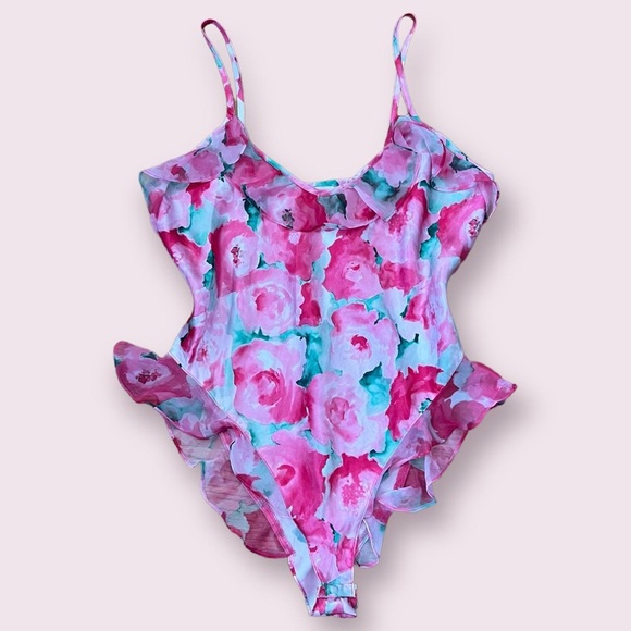 Vintage | Intimates & Sleepwear | Vintage Rose Print Lingerie Teddy ...